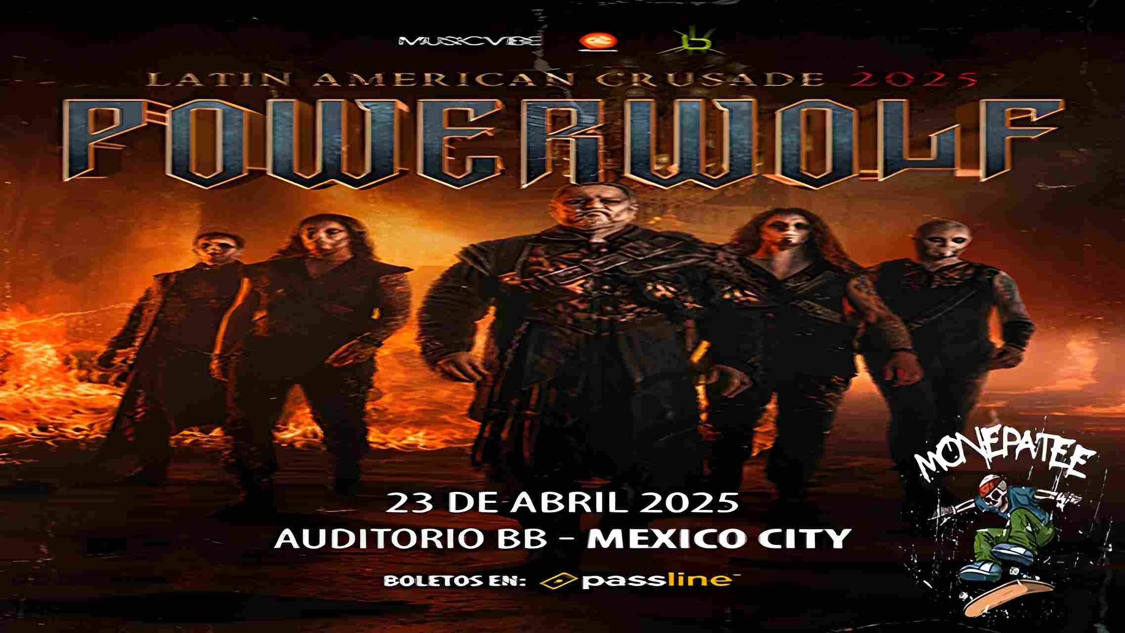 Powerwolf Live in Mexico City – April 23, 2025 at Auditorio BB - Monepatee