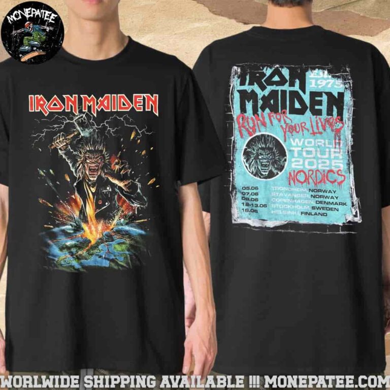 Iron Maiden I Saw Run For Your Lives World Tour 2025-26 Merchandise T-Shirt - Monepatee